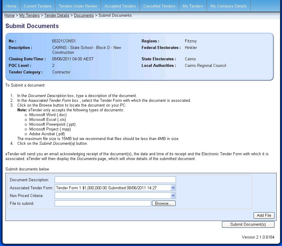 Submitting Documents